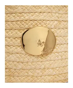PATOU Logo Raffia Tote Bag - Beige