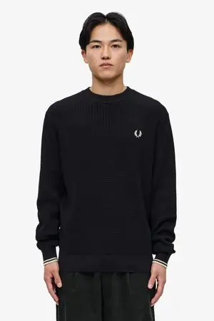 Fred Perry Waffle-knit Crewneck Jumper