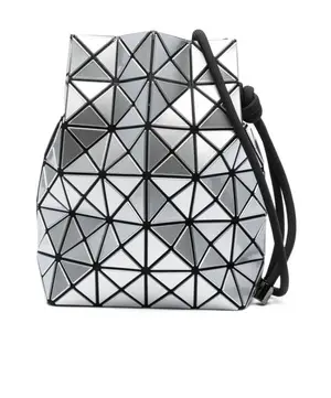 Issey Miyake Geometric Pattern Bucket Bag - Silver