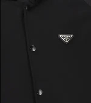 Prada Logo Plaque Drawstring Hooded Jacket