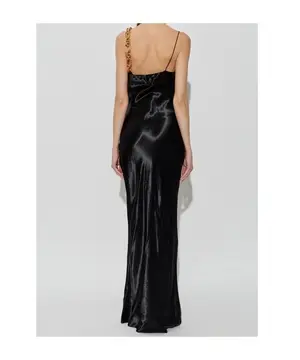 Balmain Cowl Neck Satin Maxi Dress