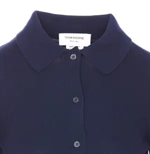 Thom Browne 4-bar Stripe Knitted Polo Shirt