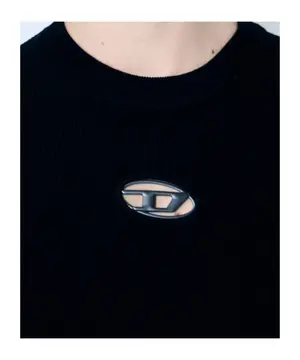 DIESEL® Ribbed-knit Top With Oval D Logo Plaque