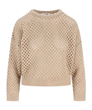 Max Mara Essen Perforated Crewneck Jumper - Nude