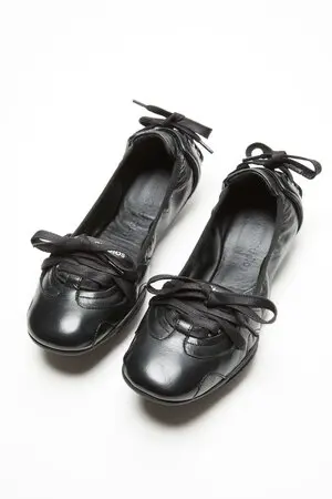 Acne Studios Leather Lace-up Ballerina Flats
