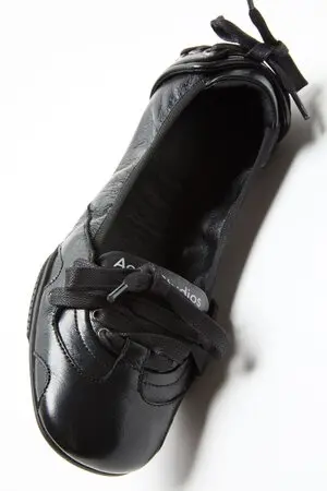 Acne Studios Leather Lace-up Ballerina Flats