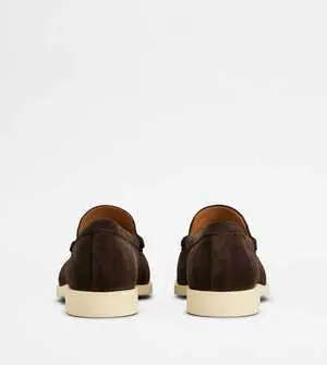 TOD'S Suede Penny Loafers - Brown