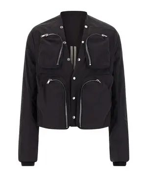 Rick Owens Cargo Jacket With V-neck And Long Sleeves