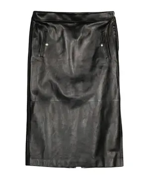 Alexander McQueen Low-rise Leather Skirt With Side Zippers
