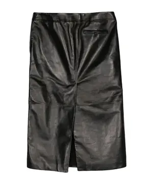 Alexander McQueen Low-rise Leather Skirt With Side Zippers