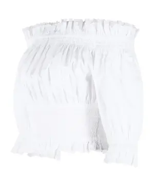 Dolce & Gabbana Off-shoulder Poplin Top With Lace And Ruffle Trim