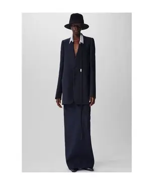 ANN DEMEULEMEESTER Wool V-neck Suit Coat