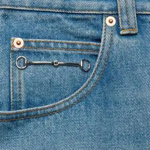 Gucci Wide Leg Frayed Hem Jeans