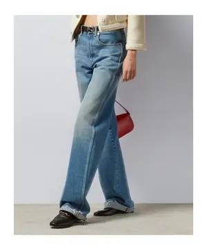 Gucci Wide Leg Frayed Hem Jeans