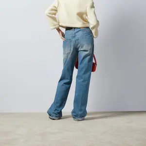 Gucci Wide Leg Frayed Hem Jeans
