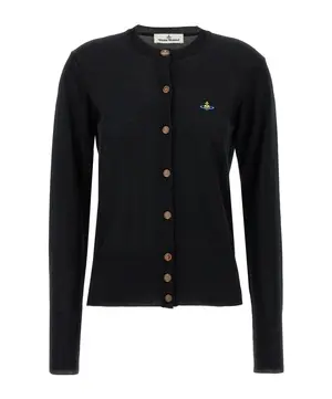 VIVIENNE WESTWOOD Logo Embroidered Buttoned Cardigan