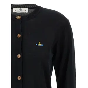 VIVIENNE WESTWOOD Logo Embroidered Buttoned Cardigan