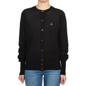 VIVIENNE WESTWOOD Logo Embroidered Buttoned Cardigan