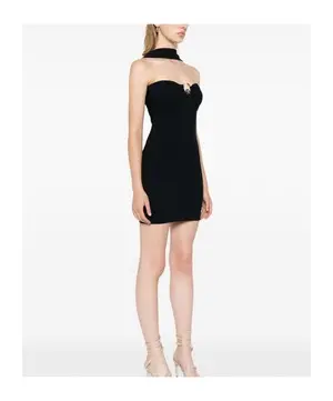 Roberto Cavalli Logo Plaque Halterneck Mini Dress