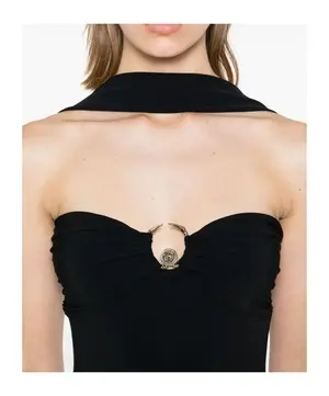 Roberto Cavalli Logo Plaque Halterneck Mini Dress