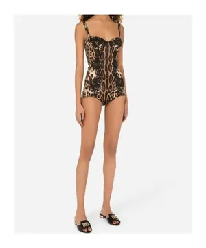 Dolce & Gabbana Leopard Print Lace Bodysuit