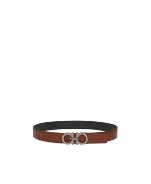 FERRAGAMO Gancini Reversible Belt - Black