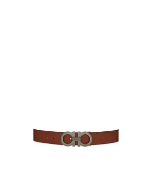 FERRAGAMO Gancini Reversible Belt - Black