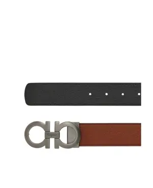 FERRAGAMO Gancini Reversible Belt - Black