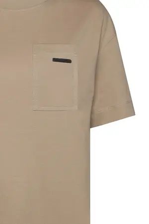 Brunello Cucinelli Shiny Tab Crewneck T-shirt - Nude