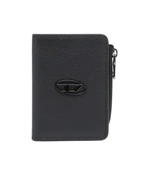 DIESEL® Logo Plaque Leather Wallet - Black