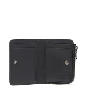 DIESEL® Logo Plaque Leather Wallet - Black