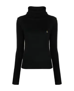 VIVIENNE WESTWOOD Orb-embroidered Roll Neck Knitted Jumper
