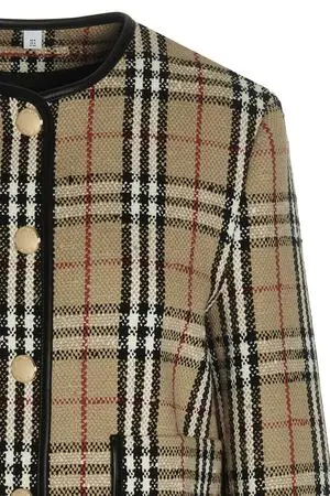 Burberry Checked Fringed Jacket