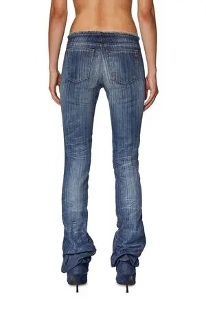 DIESEL® Heeled Low-rise Bootcut Distressed Jeans