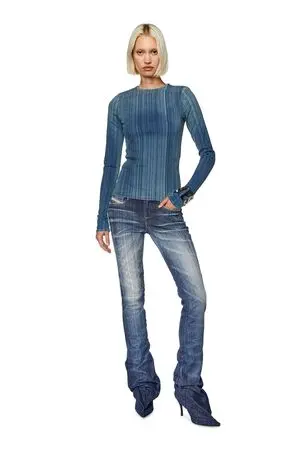 DIESEL® Heeled Low-rise Bootcut Distressed Jeans