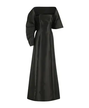 Alberta Ferretti Square Neck A-line Long Dress