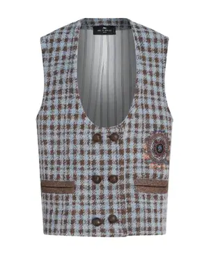 Etro Houndstooth Embroidered U-neck Gilet