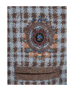 Etro Houndstooth Embroidered U-neck Gilet