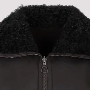 Akris Shearling-collar Leather Jacket