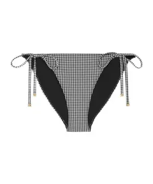 Celine Triomphe Swimsuit Bottom In Vichy Jersey - White/black