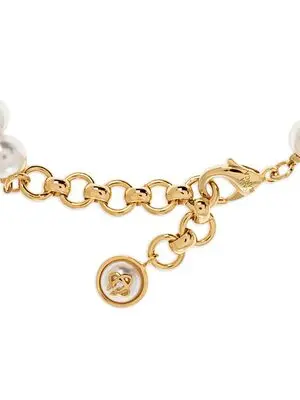 Casablanca Strawberry Charm Beaded Bracelet - Gold Pink White