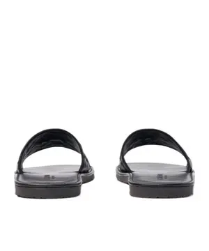 SCAROSSO Ulisse Woven Slip-on Sandals - Black
