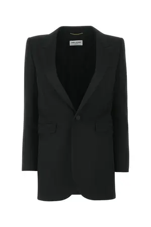 Saint Laurent Single-breasted Peak Lapel Blazer - Black