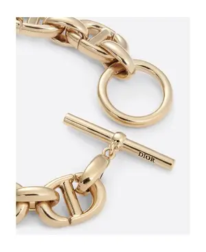 Dior Cd Navy Link Bracelet With Toggle Clasp