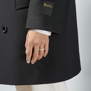 Gucci Diagonal Interlocking G Ring - White
