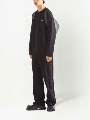 Prada Logo Plaque Crewneck Sweatshirt