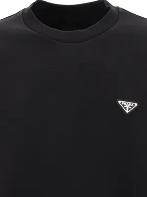Prada Logo Plaque Crewneck Sweatshirt