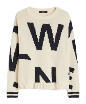 Max Mara Long Sleeve Crew Neck Sweater - Nude