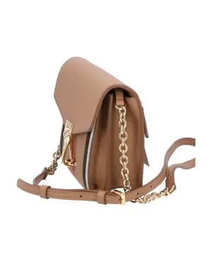 Burberry Checkered Logo Satchel Bag - Nude