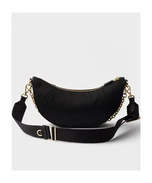 Prada Re-nylon Demi-lune Shoulder Bag With Chain Strap